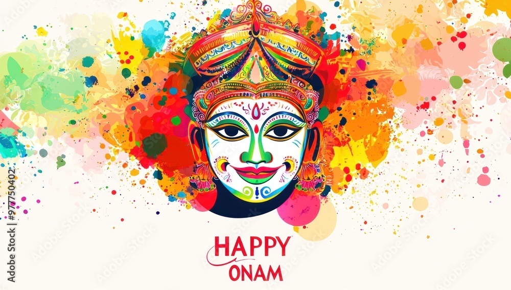 ภาพประกอบสต็อก Vector illustration of the happy Onam festival with a ...