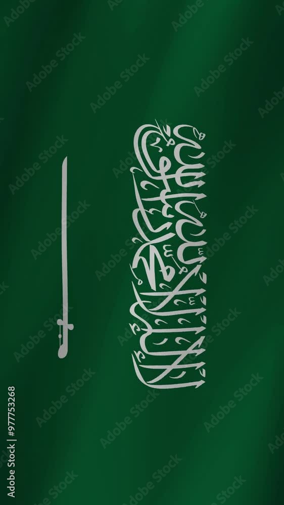 Vertical Saudi Arabia Flag footage video waving in wind, Flag of Saudi ...