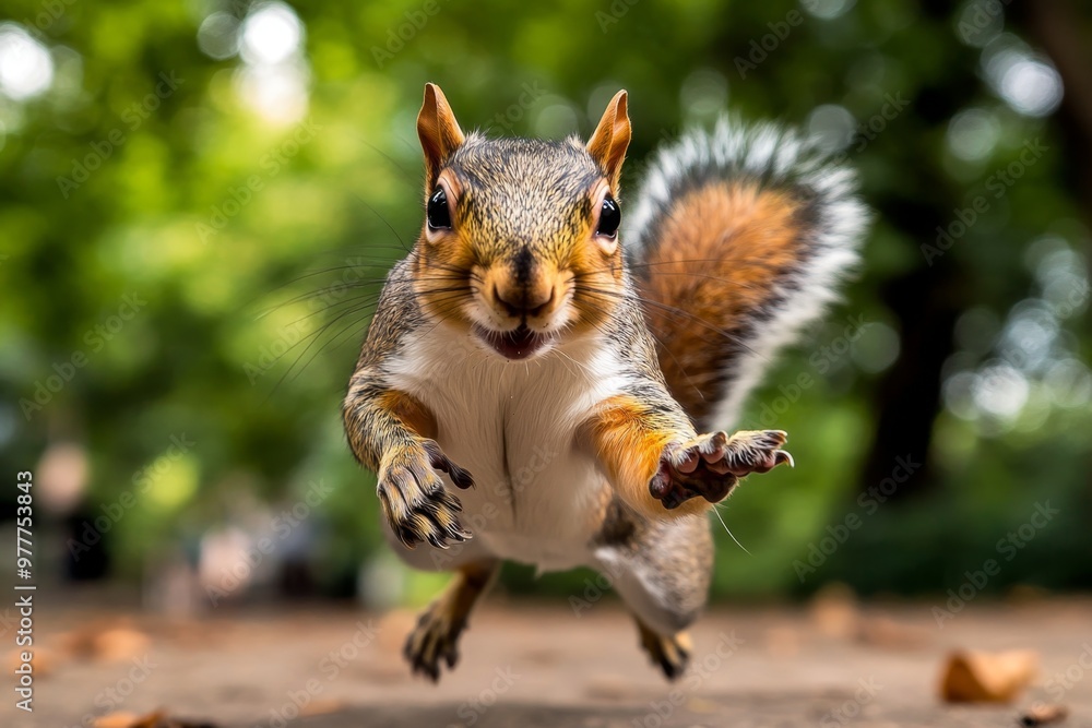 Squirrel chasing its own tail in a playful moment of confusion and excitement Stock Photo ...