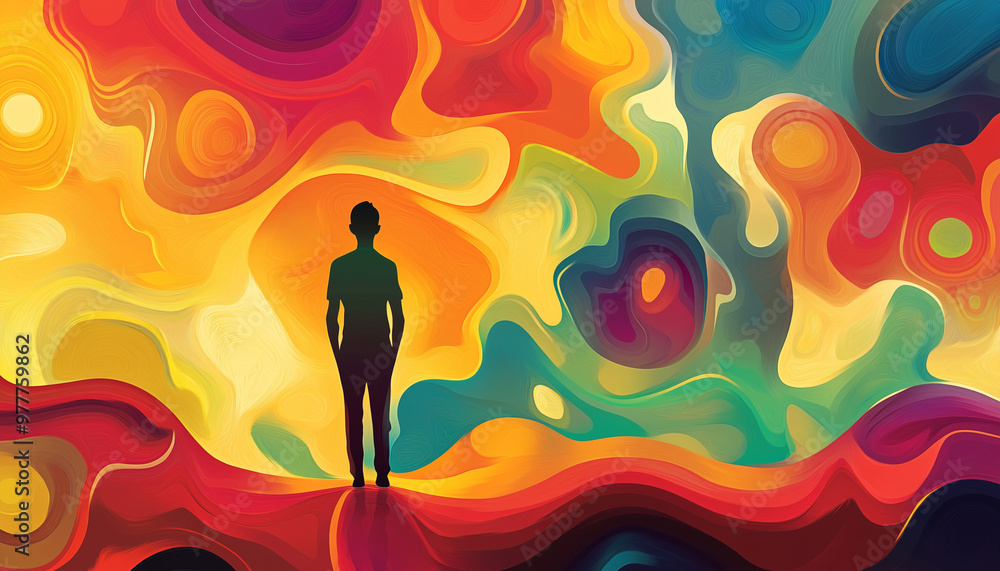 abstract illustration of a person, Asperger syndrome, As and autism ...