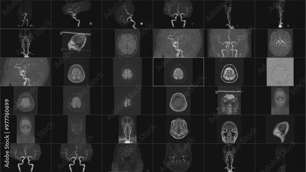 Magnetic resonance images of the brain, MRI of the brain, of a patient ...