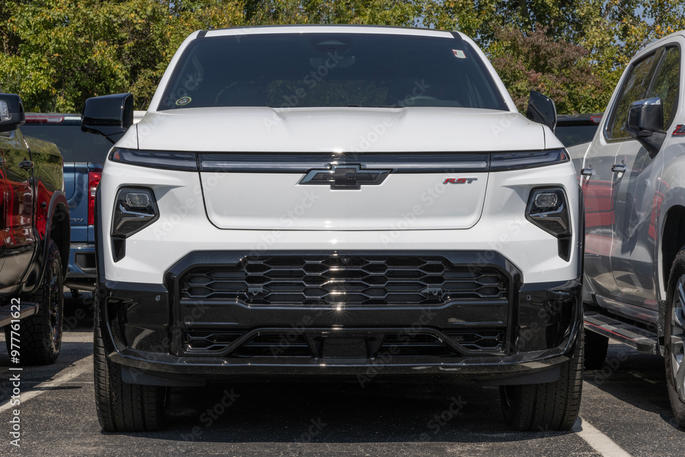 Chevrolet Silverado EV RST Electric Pickup display. Chevy offers the ...