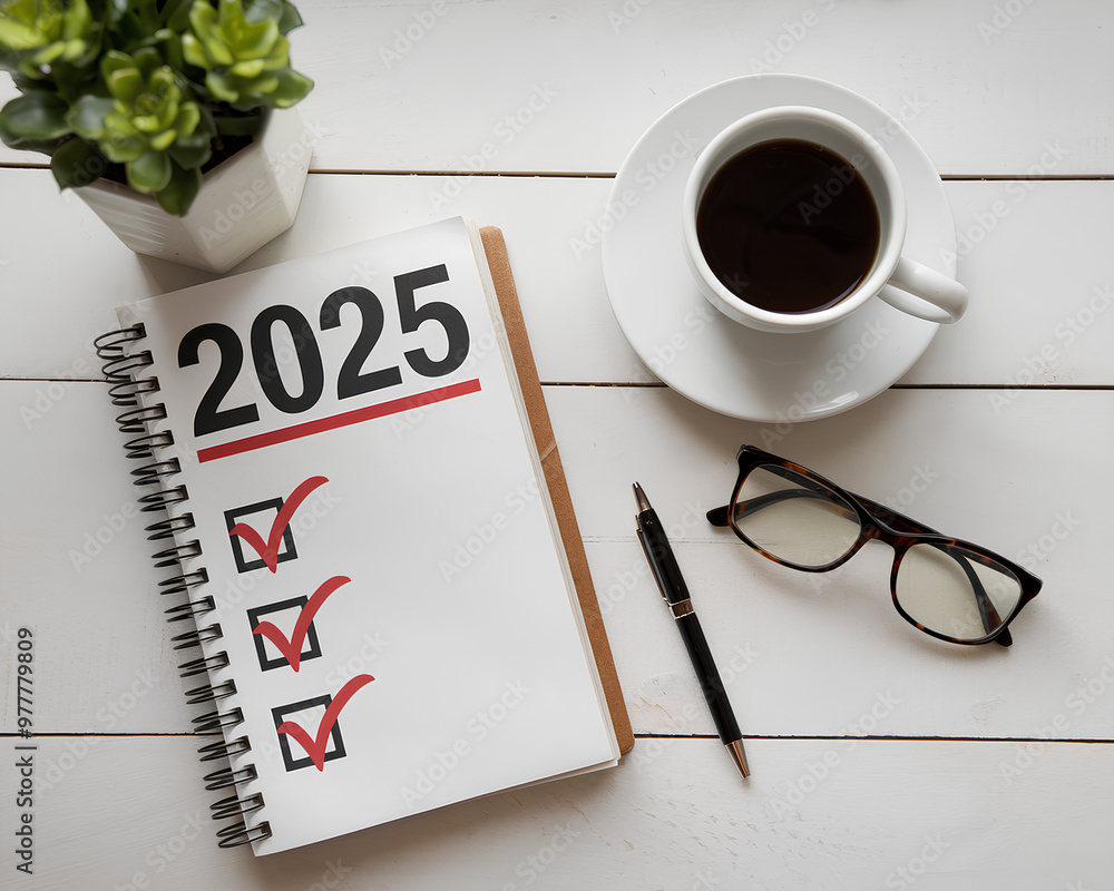 2025 to do checklist, things to plan in 2025 and staying motivated 스톡 ...