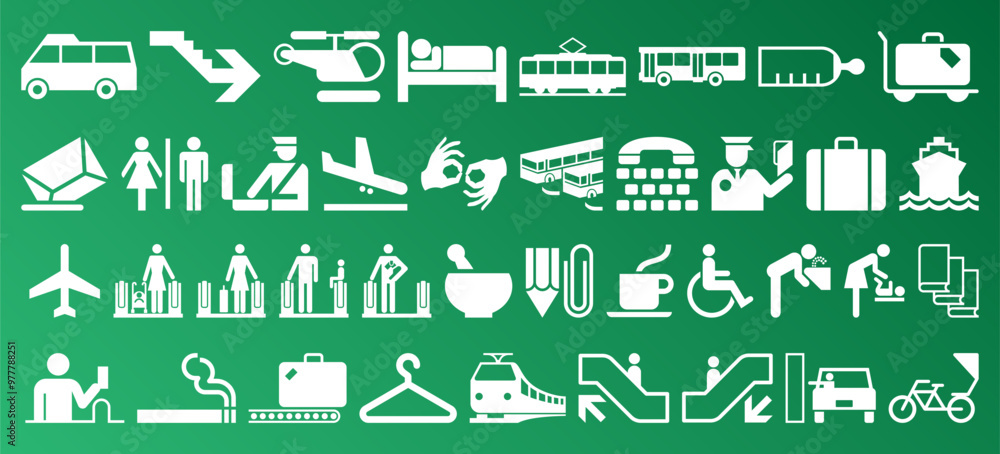 Mega bundle of public signage icon. Direction and warning in public ...