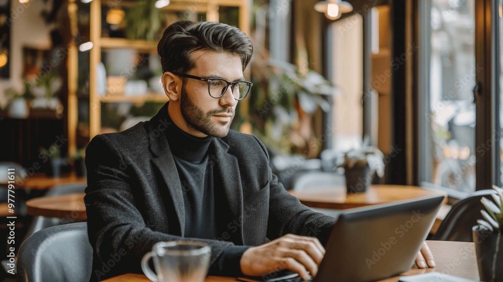 emote Worker and digital nomad. in a Cozy Café: The Perfect Blend of ...