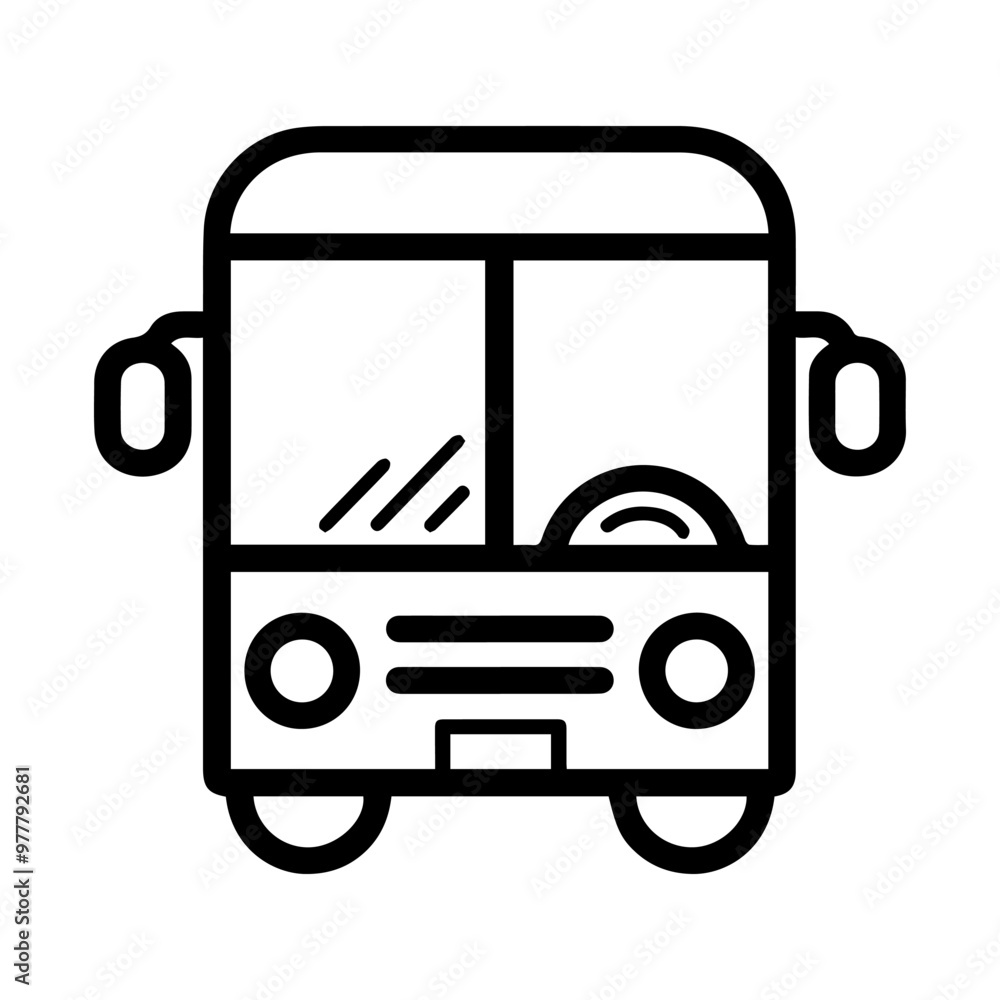 bus icon or modern line symbol. Vector line art and icon design with ...