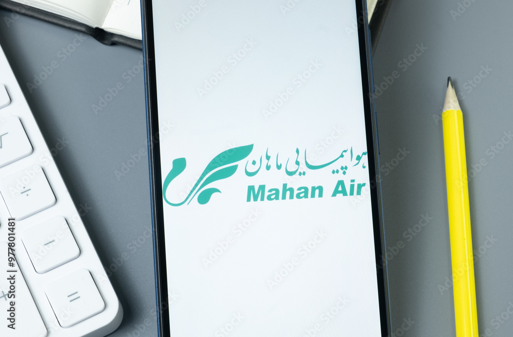 New York, USA - 30 August 2024: Mahan Air Logo on Phone Screen, Company ...