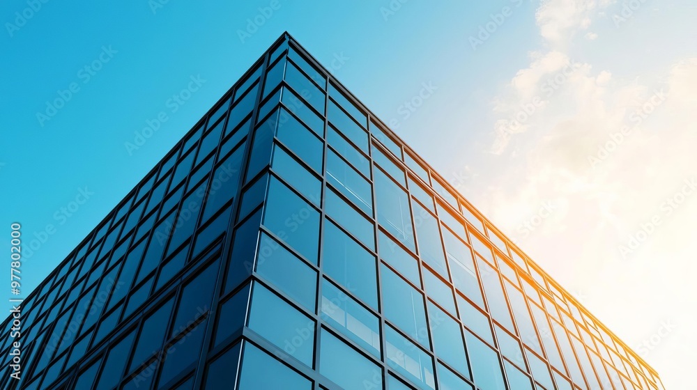Outdoor office building with banners celebrating a work anniversary ...