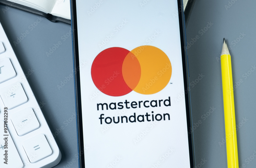 New York, USA - 30 August 2024: Mastercard Foundation Logo on Phone ...