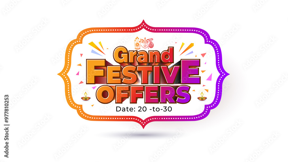 Photo & Art Print Grand Festive offers sale, shopping logotype concept ...