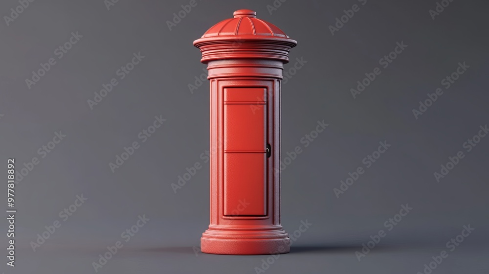 Exquisitely detailed model of an iconic British red postbox rendered in ...