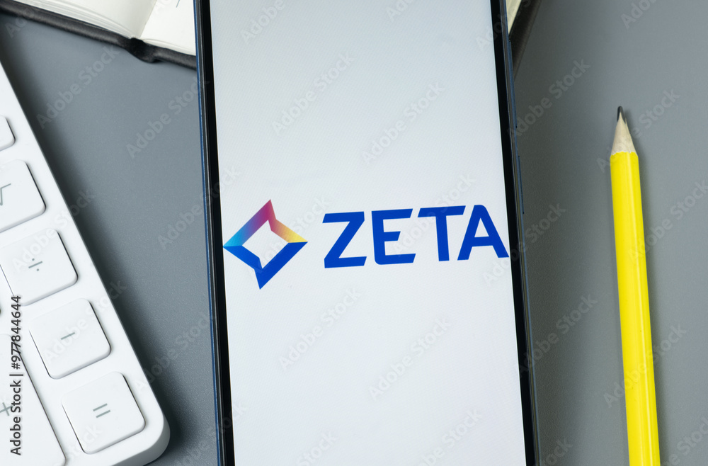 New York, USA - 30 August 2024: Zeta Logo on Phone Screen, Company Icon ...