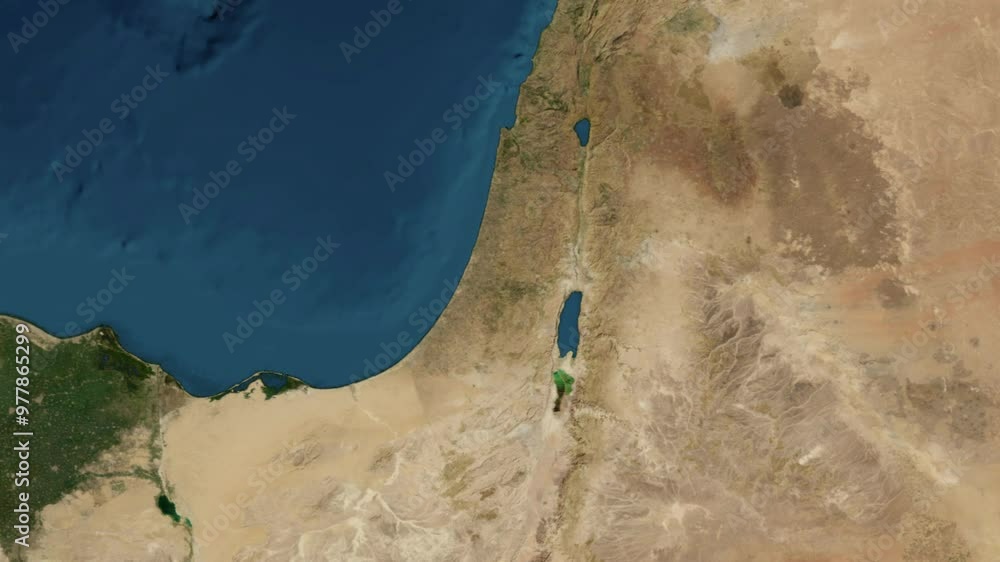Zoom from Earth to Palestine. (No Border) High quality world map ...