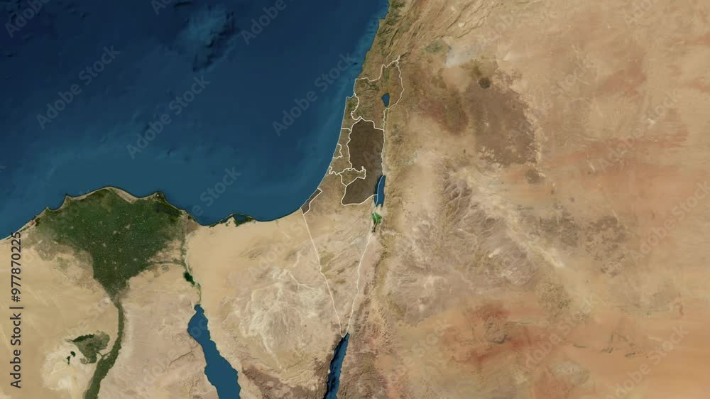 Zoom from Earth to Palestine. (with Provinces) World map animation with ...