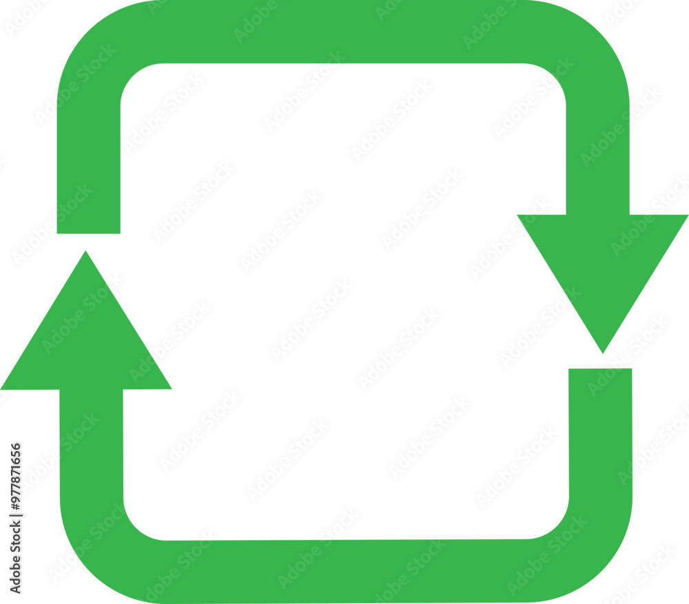 recycle symbol in flat style icons with frame. Isolated on transparent ...