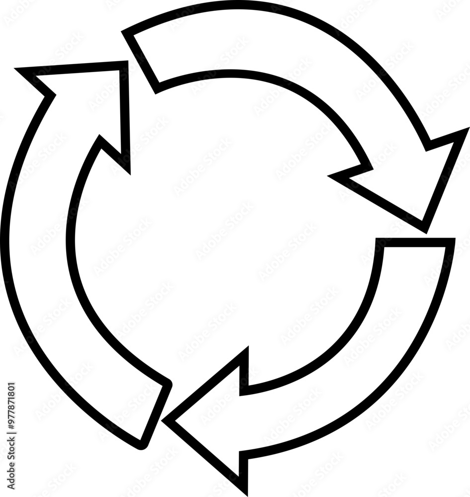 recycle symbol in line style icons with frame. Isolated on transparent ...