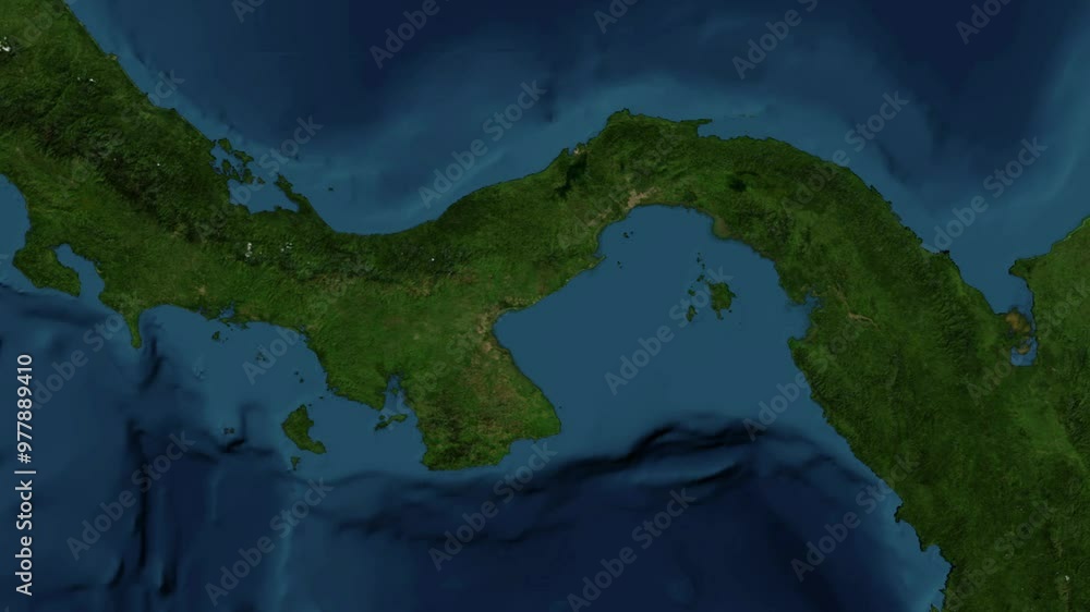 Zoom from Earth to Panama. (No Border) High quality world map animation ...