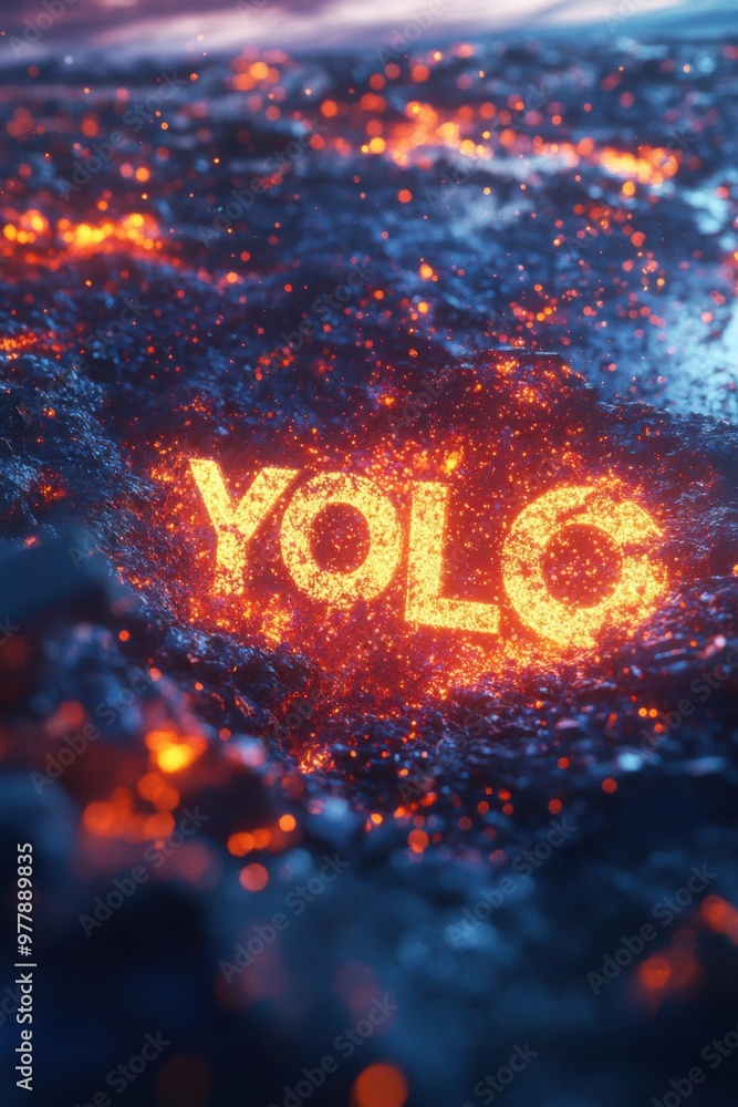 Embrace Adventure: A Fiery Representation of 'YOLO' Captured in Dynamic ...