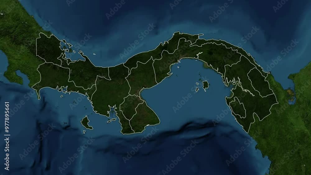 Zoom from Earth to Panama. (with Provinces) World map animation with ...