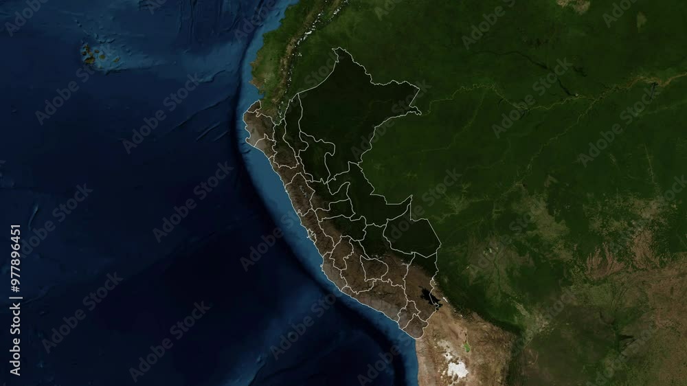 Zoom from Earth to Peru. (with Provinces) High quality world map ...