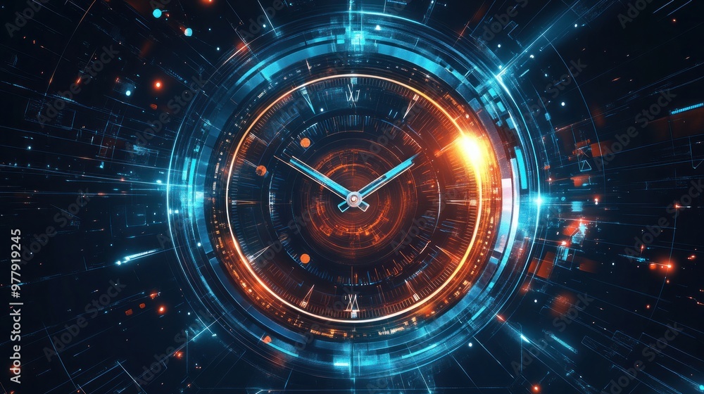 Vector illustration of an abstract futuristic technology background ...