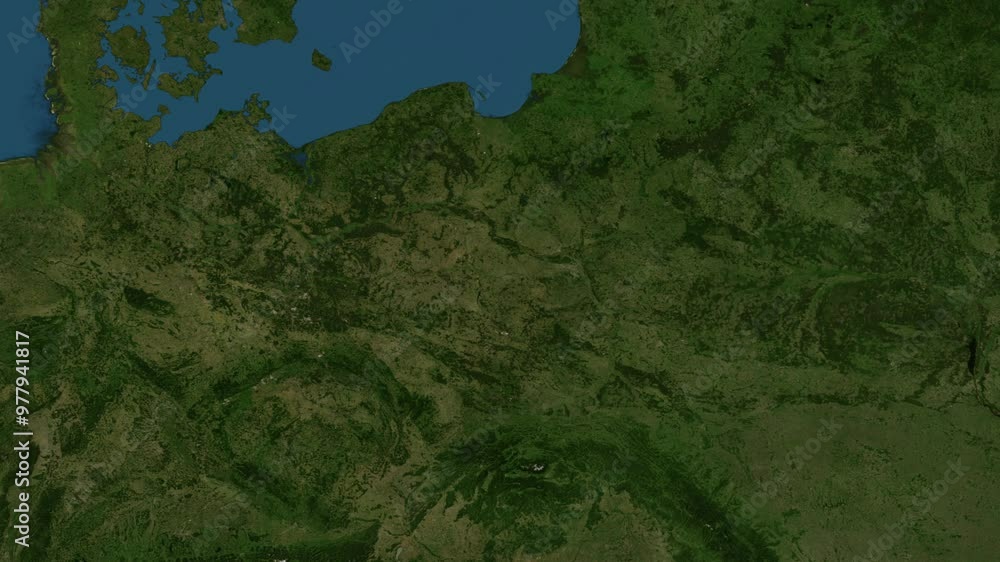 Zoom from Earth to Poland. (No Border) World map animation with ...