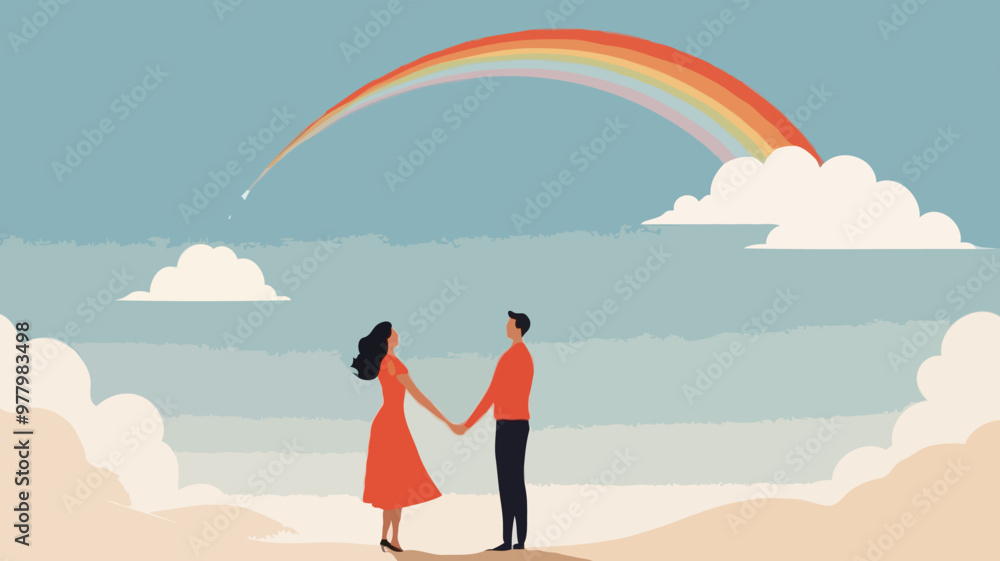 beautiful vector illustration there are two people different ages in ...