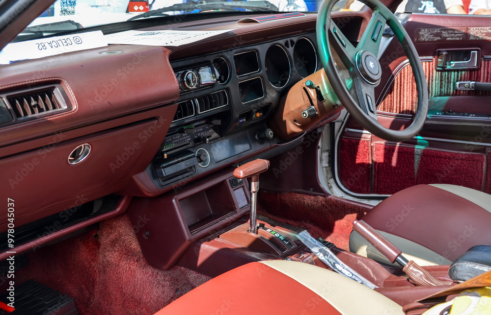 Toyota Celica Supra interior upholstered red with black trimmings and ...