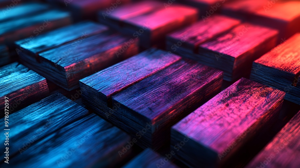 Industrial warehouse pallet close-up, showcasing intricate wood fibers ...