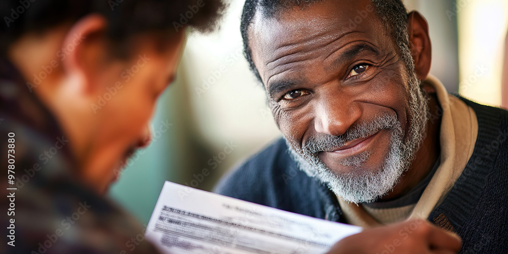 Generous Philanthropist: A man's kind eyes and warm smile as he hands ...