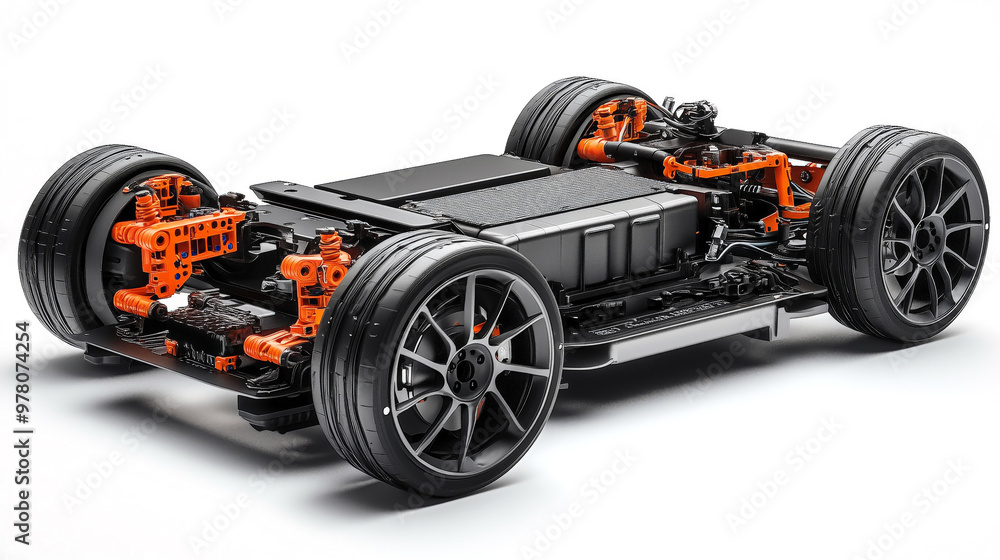 Electric vehicle chassis featuring battery pack drivetrain motor system ...