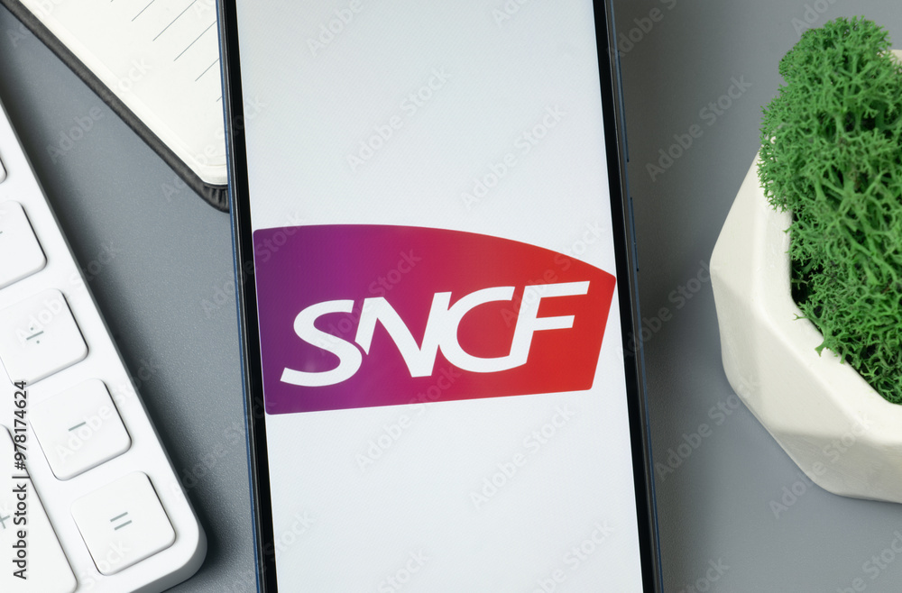 New York, USA - 30 August 2024: SNCF Logo on Phone Screen, Company Icon ...