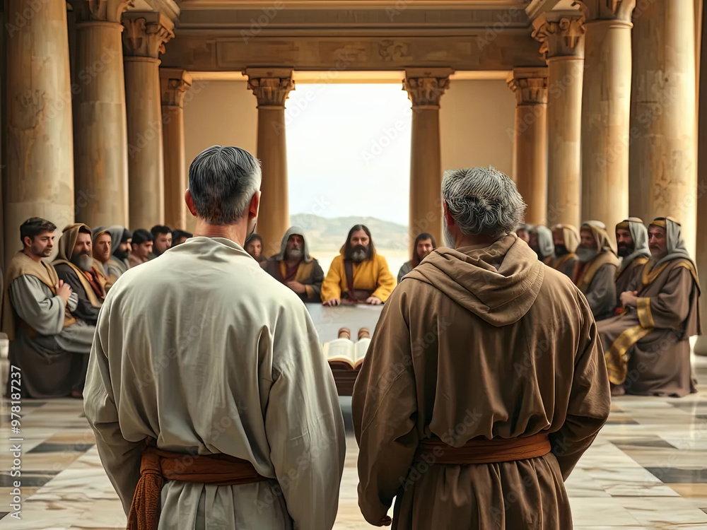 Gospel Images from the Bible NT - Peter and John stand trial before the ...