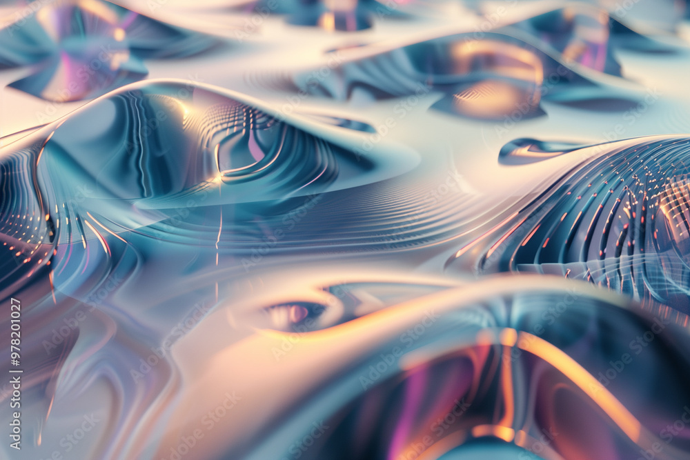 Abstract Liquid Futuristic crystal surface water wave texture display ...
