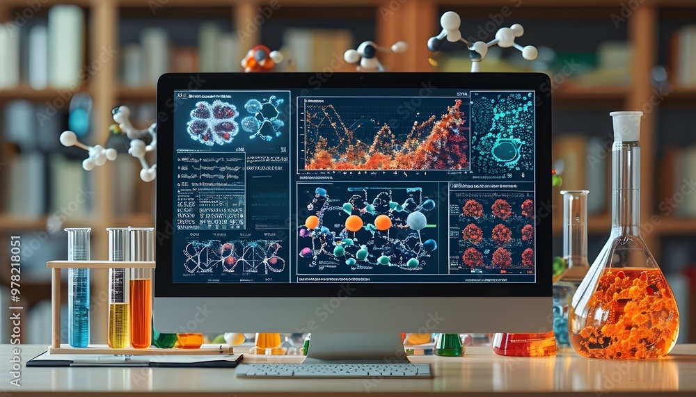 Innovative biology app interface showcasing data analysis tools and ...