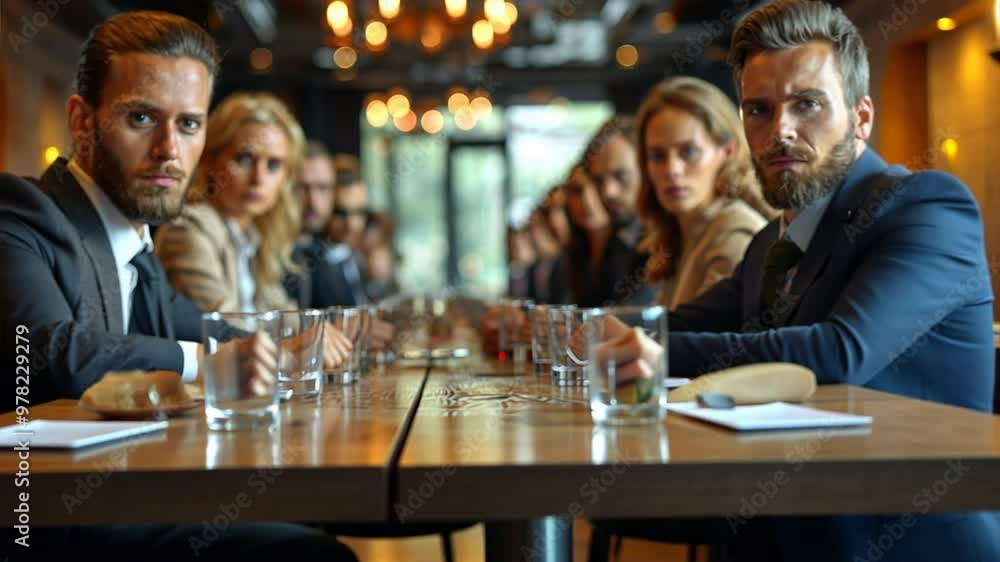 Business Meeting Tensions: A serious, intense business meeting unfolds ...