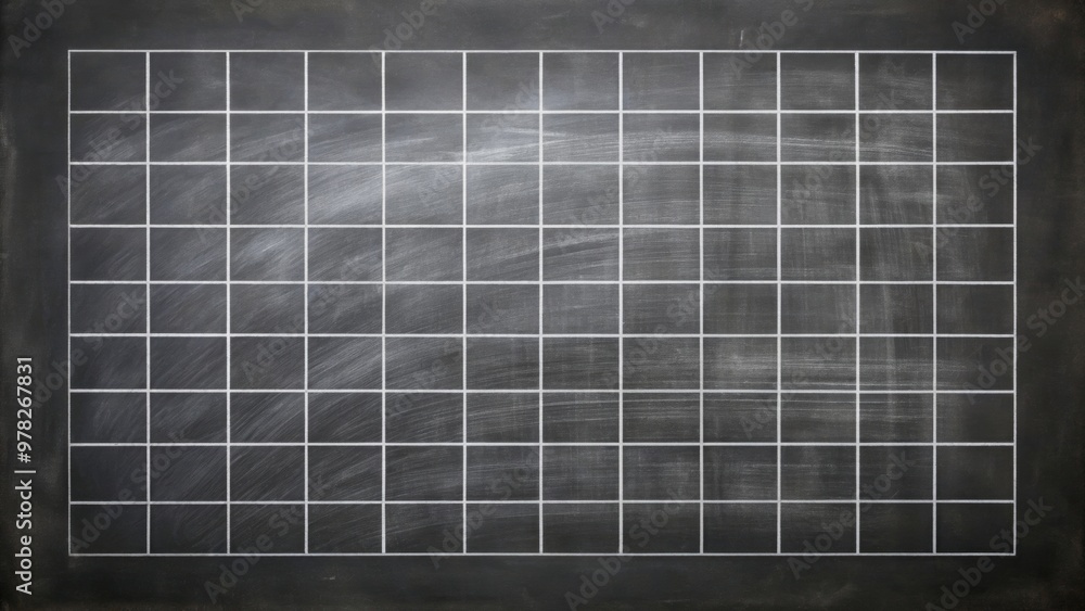 Grid timetable schedule with note paper on black chalkboard background ...