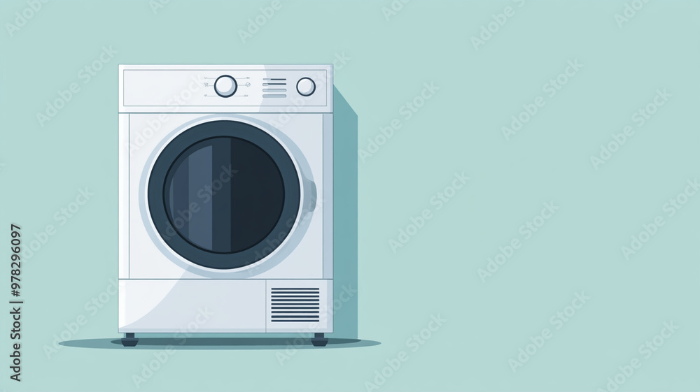 A modern tumble dryer with sleek design, featuring large circular door ...