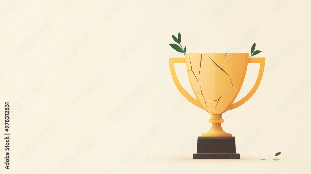 A cracked trophy symbolizes business disappointment, highlighting ...