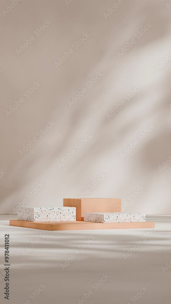 minimal scene white wall in 3d footage render vertical frame of scene ...