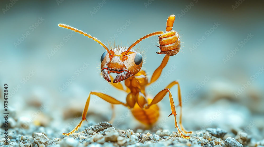 An ant making a thumbs-up gesture with one of its legs Stock ...