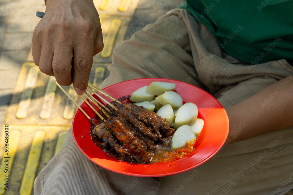 Sate Ayam Madura (Chicken Satay), an Indonesian traditional food that ...