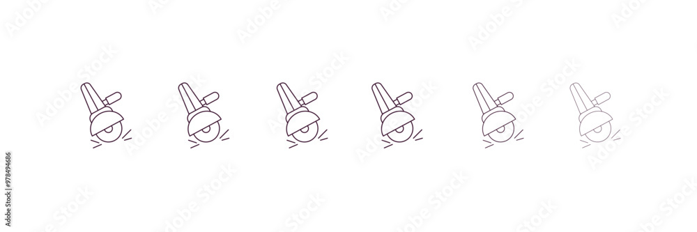grinder outline icon. Linear vector from construction concept. 6 different line style grinder ...