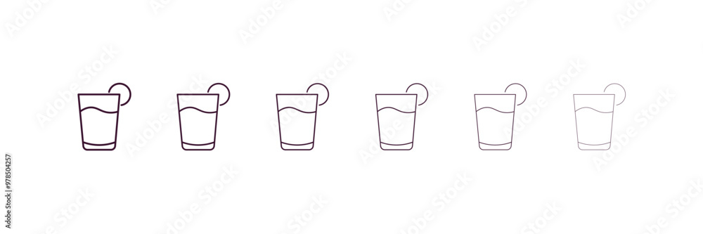 pisco sour outline icon. Linear vector from delivery concept. 6 different line style pisco sour ...
