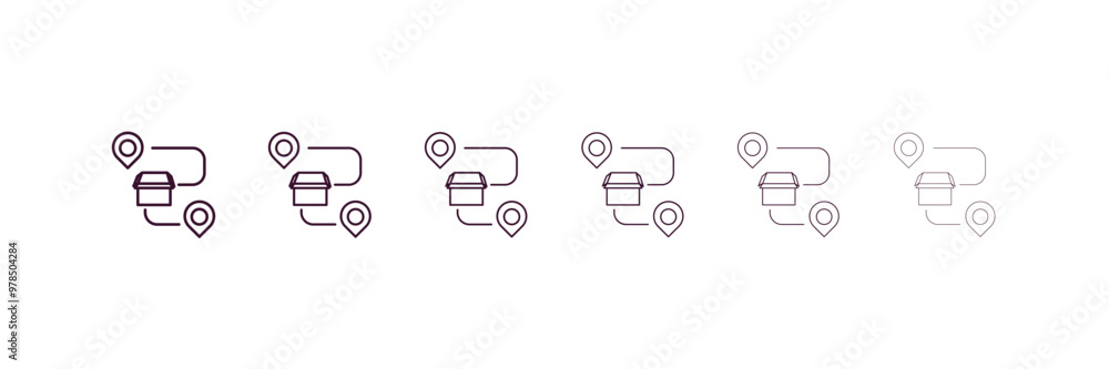 tracking outline icon. Linear vector from delivery concept. 6 different line style tracking icon ...