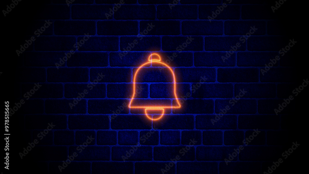 bell icon. Neon Notification bell icon. glowing new message ...