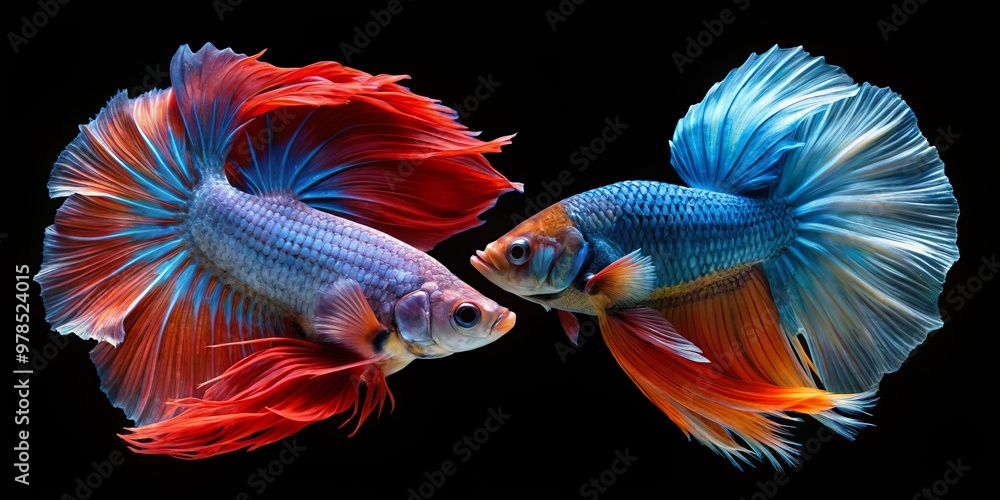 A dramatic photo captures the poignant moment when two spirited betta ...