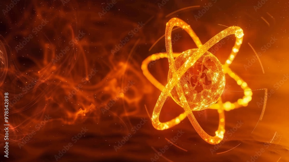 Atomic Structure Visualization With Electrons Orbiting Nucleus In