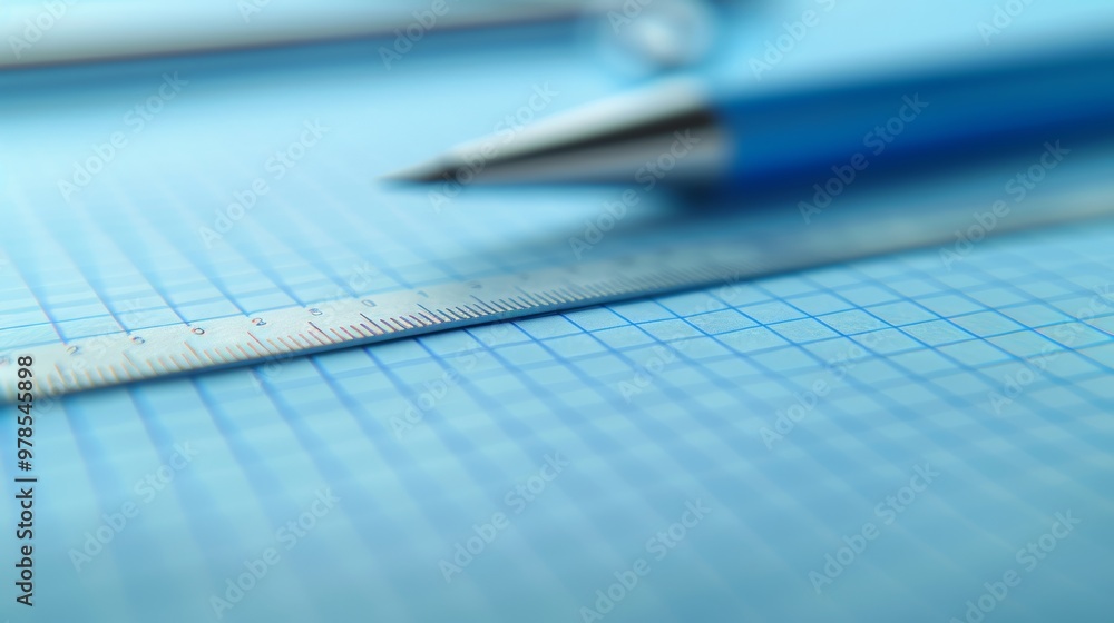 Blank graph paper background featuring fine grid lines for mathematical ...