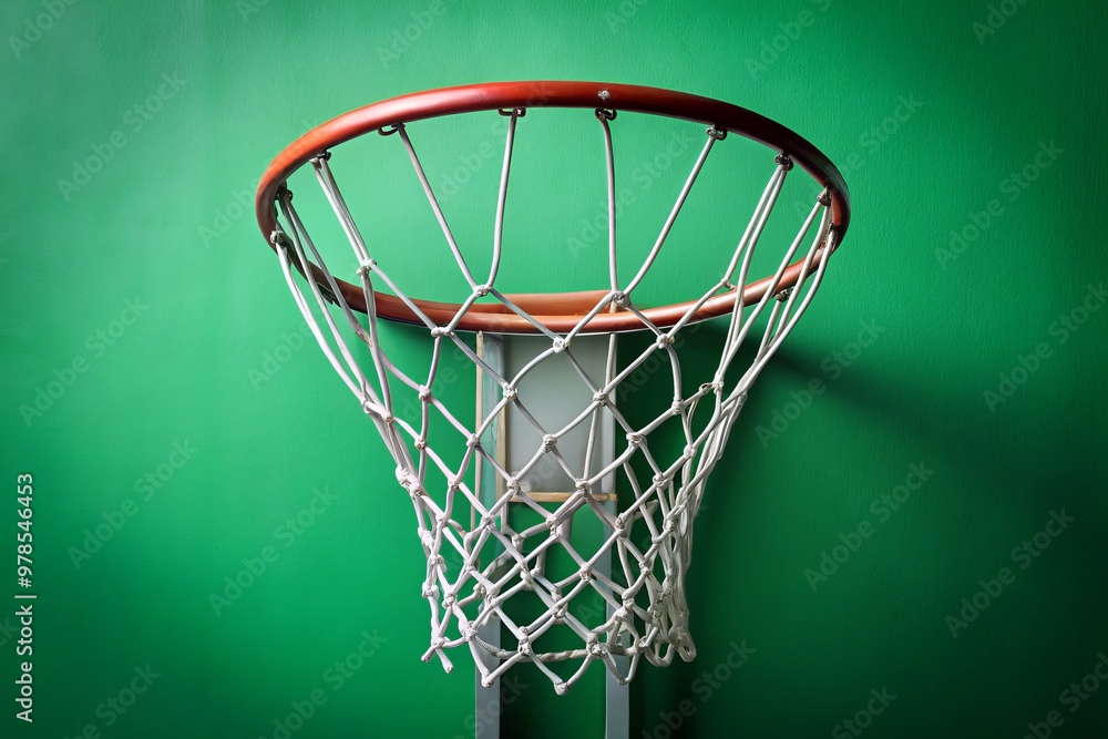 Illustrate a simple basketball hoop with a circular rim and net ...